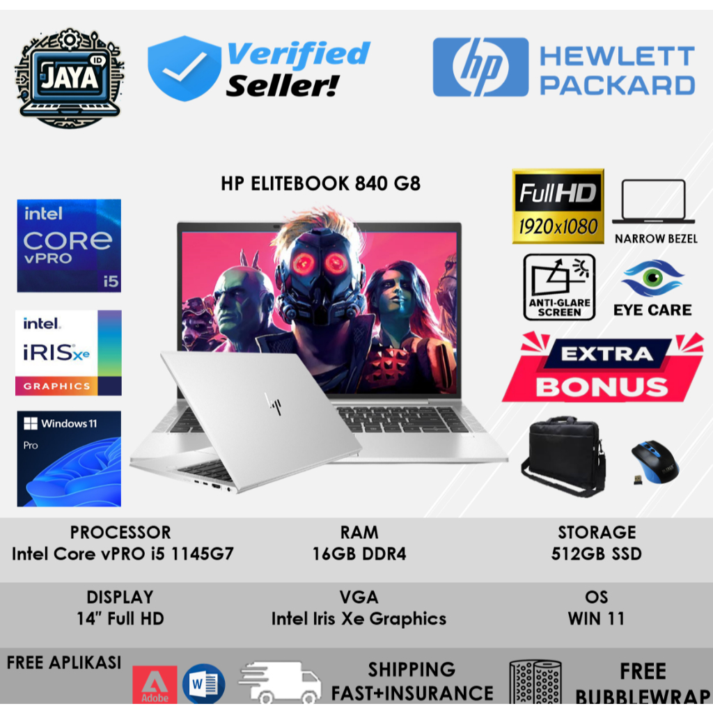 Jual Promo Laptop HP Elitebook 840 G8 Intel Vpro I5 1145G7 Ram 16GB 1TB Ssd Full HD Win10Pro ...