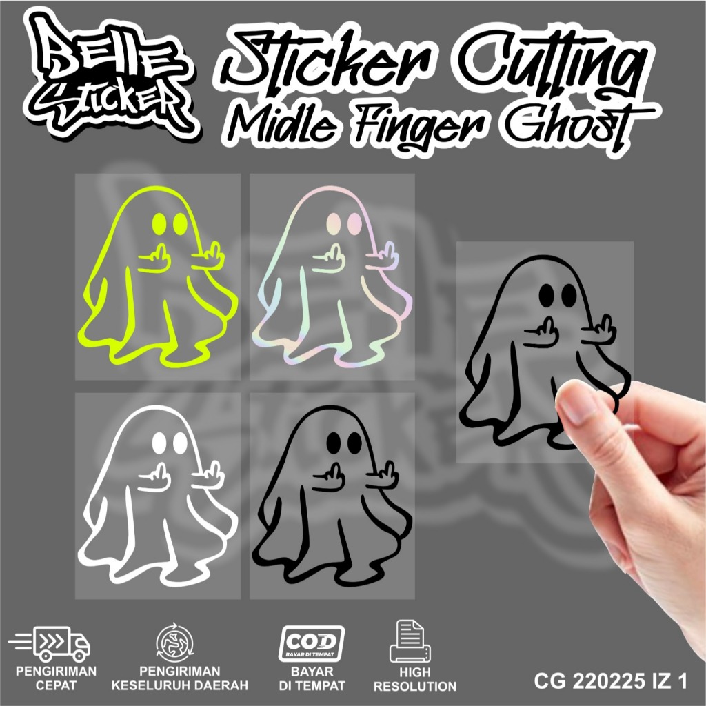 Jual Stiker Cutting Middle Finger Fucek Ghost Variasi Motor Mobil ...