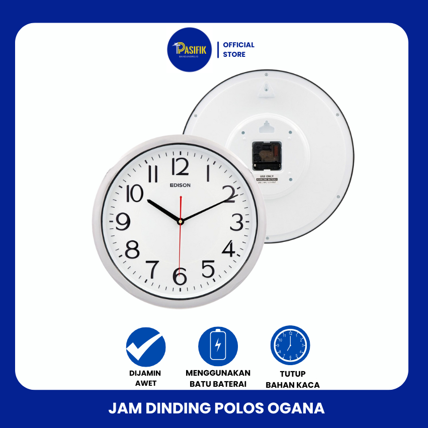 Jual JAM DINDING POLOS AESTETIK OGANA / JAM DINDING POLOS MENGGUNAKAN ...