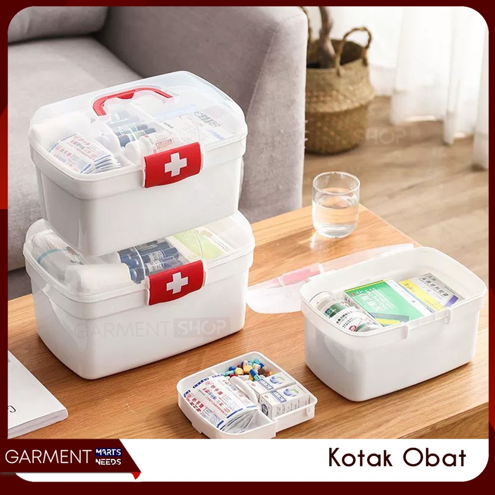 Jual Kotak Obat P3K Penyimpan Obat-obatan Harian Darurat Medicine Box ...