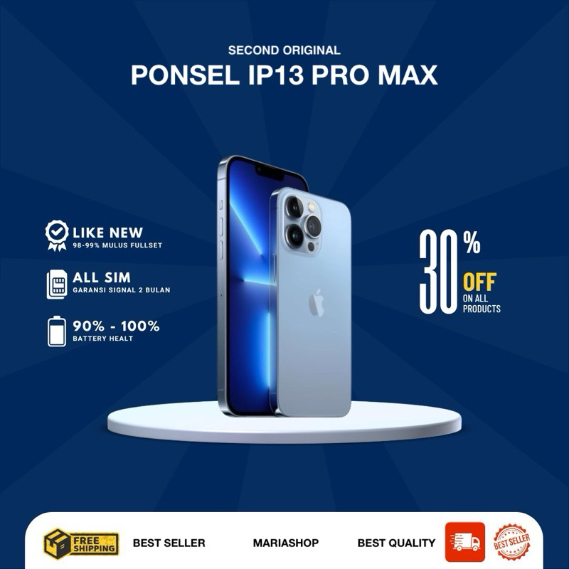 Jual IP13 PRO & 13 PRO MAX 256GB/128GB SECOND ORIGINAL | Shopee Indonesia