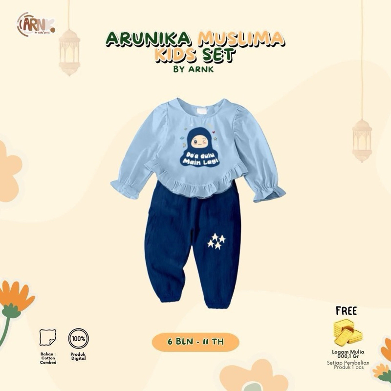 Jual Baju setelan muslimah anak perempuan lucu usia 1 2 3 3 5 5 7 8 9 ...