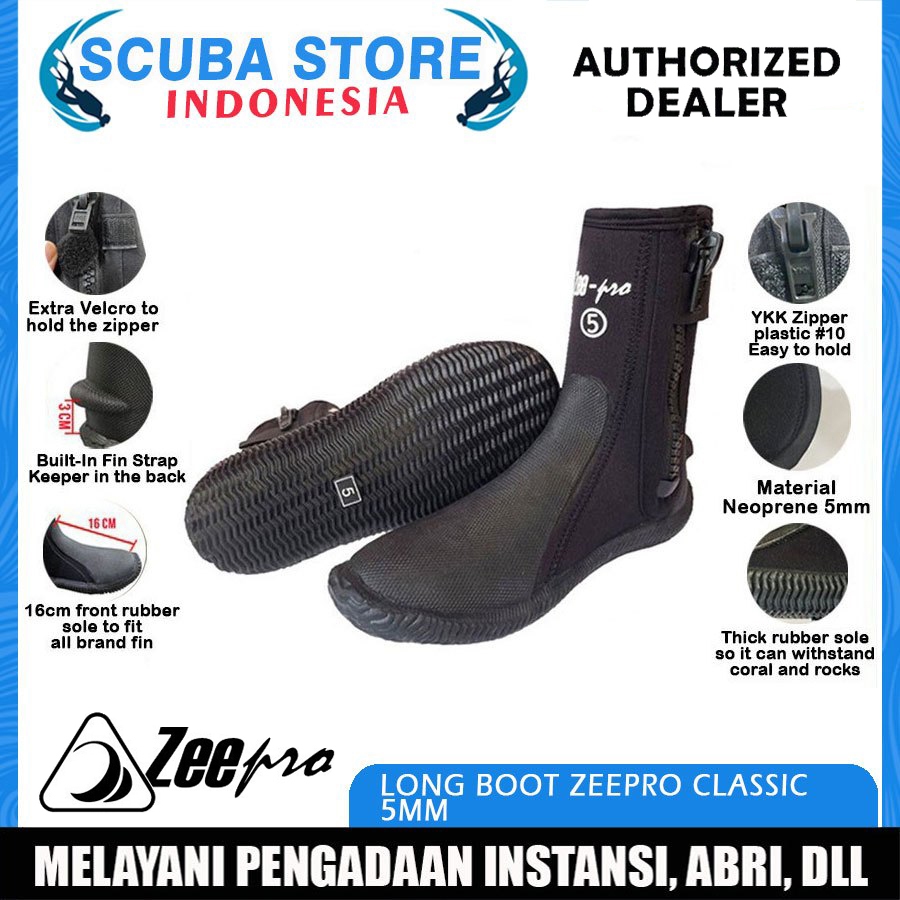 Jual Long Boot Booties Zeepro Classic 5mm Sepatu Pantai Karang Coral ...