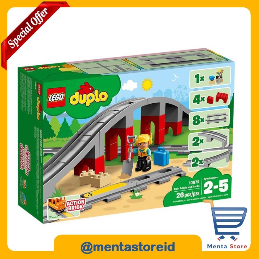 Jual LEGO Duplo 10872 Train Bridge and Tracks Rel Kereta Api Mainan ...