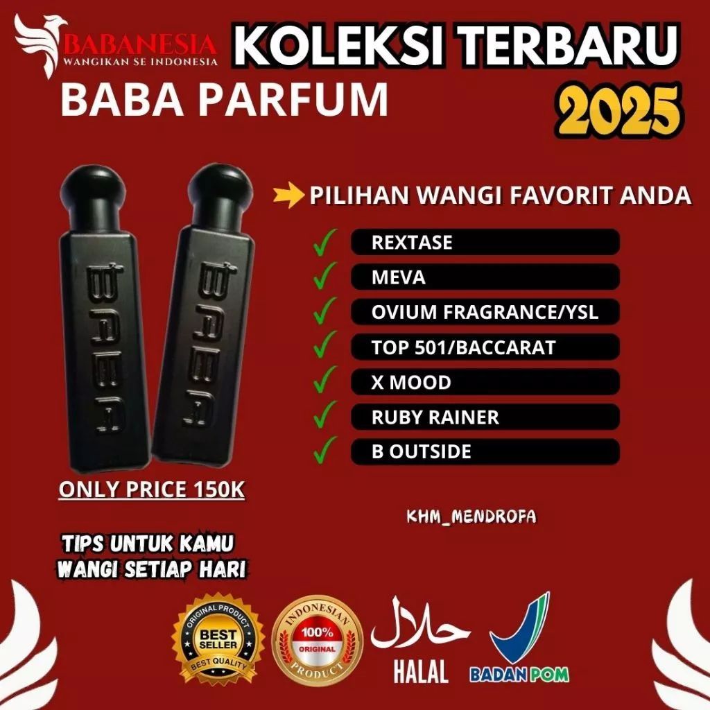 Jual Baba Parfum Original Non Alkohol, Ber-Sertifikat Resmi, Aroma ...