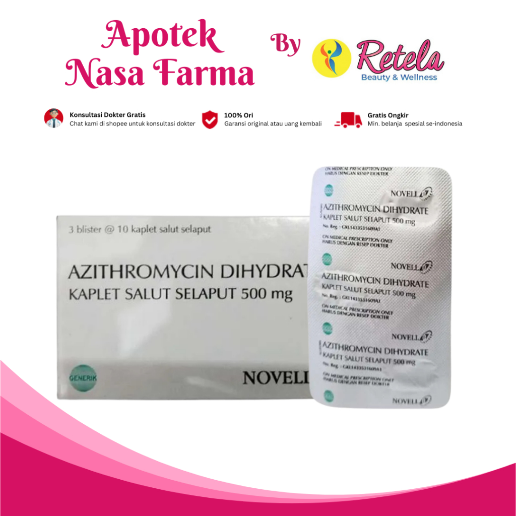Jual Azithromycin 500mg 1 Strip 3 Tablet | Shopee Indonesia