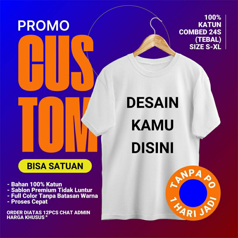 Jual Kaos Custom Desain Suka-Suka 100% Katun Combed 24s Tebal Sablon Nama Poto Couple | Shopee ...
