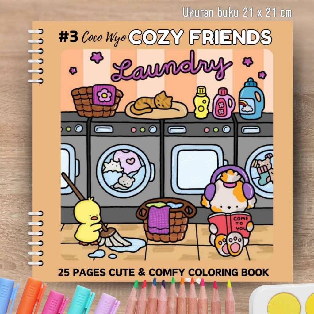 Jual Coco Wyo COZY FRIENDS #3 , Cute & Comfy Coloring Book for Kids ...