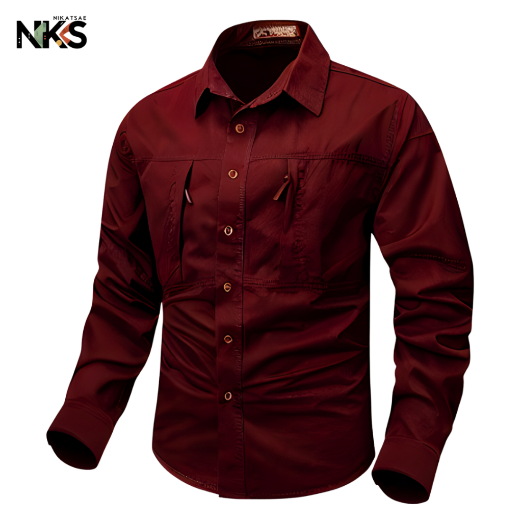 Jual Kemeja Tactical Pria Merah Maroon / Kemeja Tactical / Baju ...