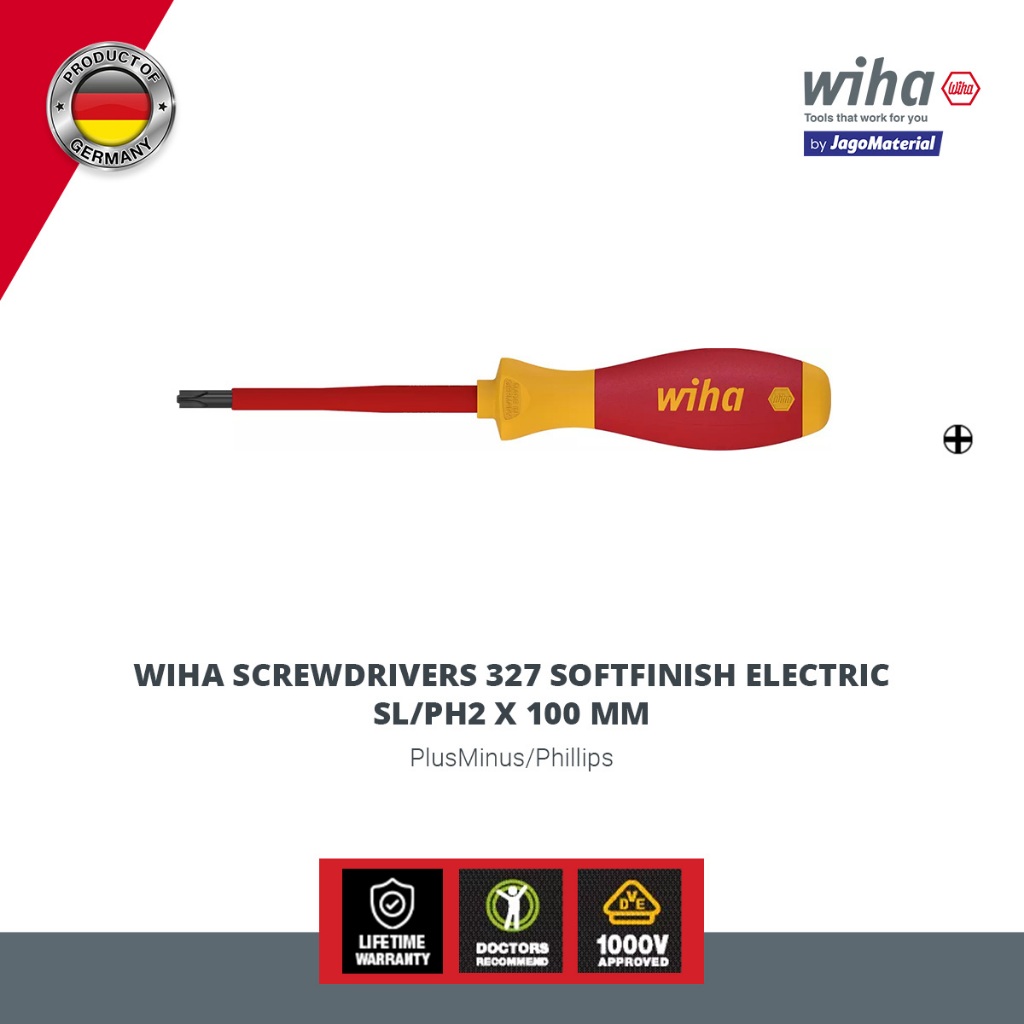 Jual Wiha Insulated Screwdriver 327 SoftFinish® Electric - Obeng Plus ...