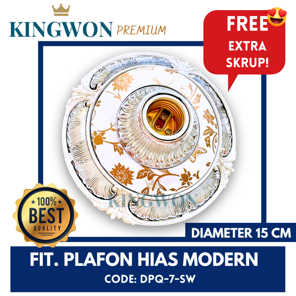 Jual FITTING LAMPU PLAFON HIAS MODERN DPQ-07-SW KINGWON FITTING LAMPU ...