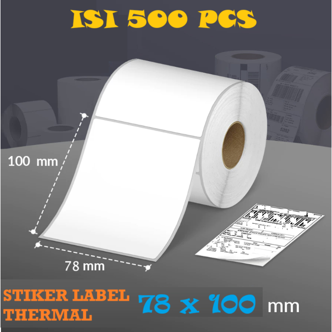 Jual Label stiker Thermal 78x100mm isi 500pcs Waterproof Sticker Label ...