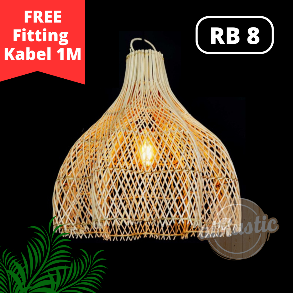 Jual Kap Lampu Gantung Anyaman Rotan Premium/Lamp Cap Rattan anyaman ...