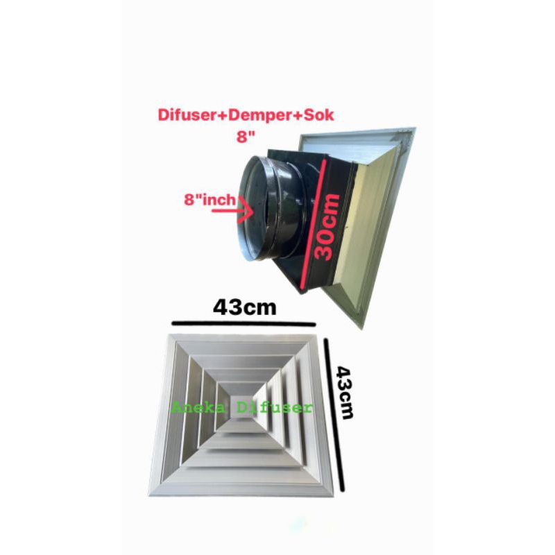 Jual Difuser grill+OBD+sok8" ukr dalam 30x30cm (Cat putih) | Shopee ...