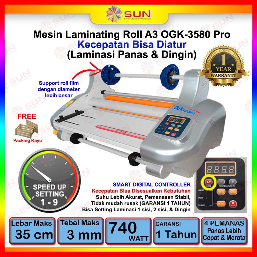Jual Mesin Laminasi / Laminating Roll A3+ FM3510 / FM/OGK3580 Hot ...