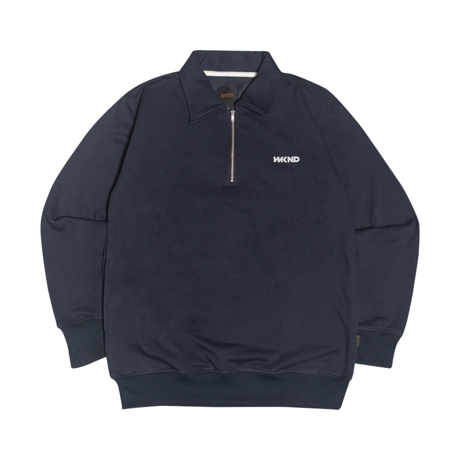 Jual Crewneck Half zip sweater navy coolio wknd 1261 | Shopee Indonesia