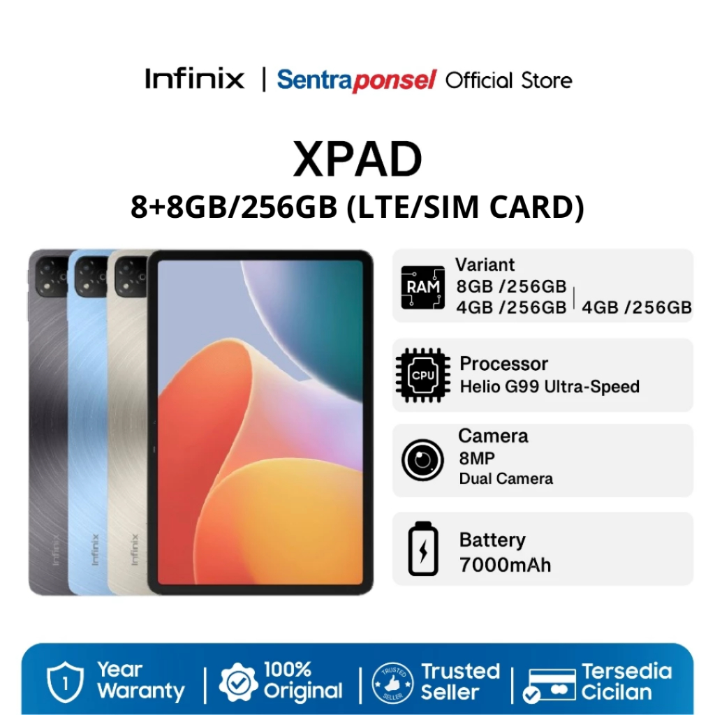 Jual Infinix XPad LTE 4G (8/256GB) / Wifi Only (4/256GB)- Mediatek ...
