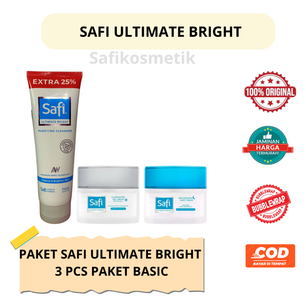 Jual Safi Ultimate Bright Paket Basic For All Skin (3pcs) | Shopee Indonesia
