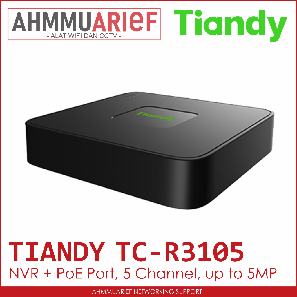 Jual NVR XVR SERVER KAMERA CCTV TIANDY TC-R3105 NVR + POE 5 CHANNEL ...