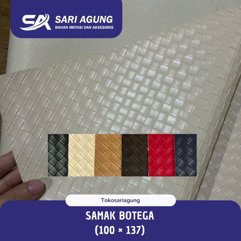 Jual SAMAK BOTEGA (METER) BAHAN KULIT SINTETIS MOTIF ANYAMAN | Shopee ...