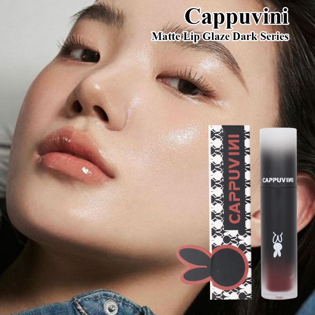 Jual CAPPUVINI BLACK RABBIT VELVET MATTE LIP TAHAN LAMA | Shopee Indonesia