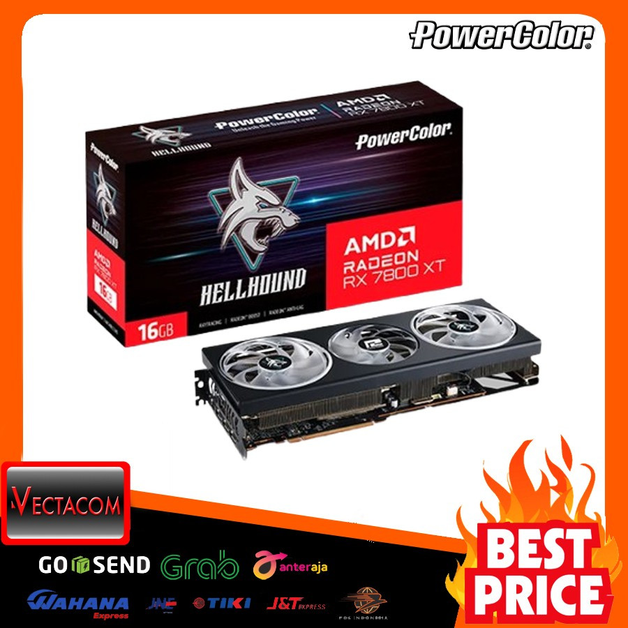 Jual VGA Card POWERCOLOR RX 7800 XT HELLHOUND 16GB OC GDDR6 | Shopee ...