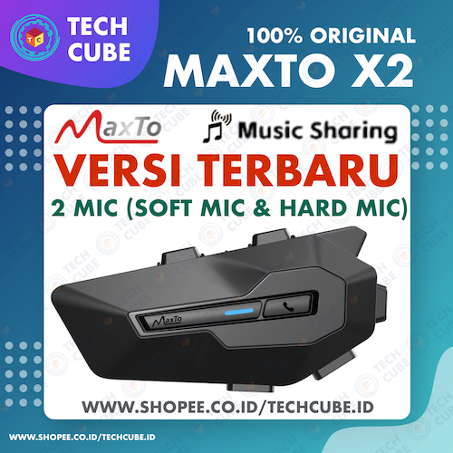 Jual Maxto X2 Intercom Bluetooth Radio FM Helm Music Sharing 2 Rider ...