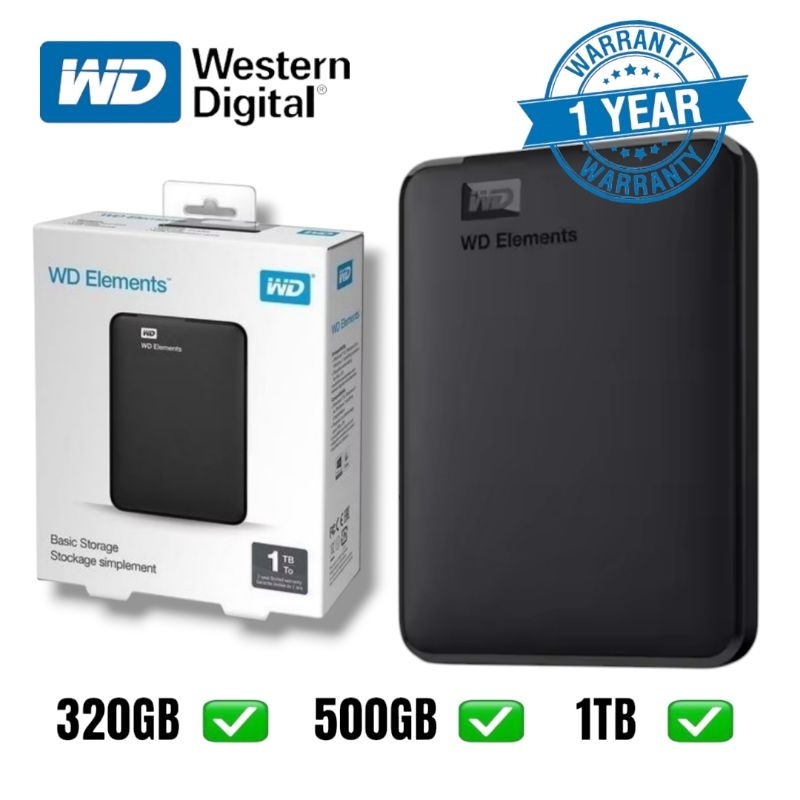 Jual Hardisk External WD Elements 1TB/500GB/320GB Promo HDD Eksternal ...