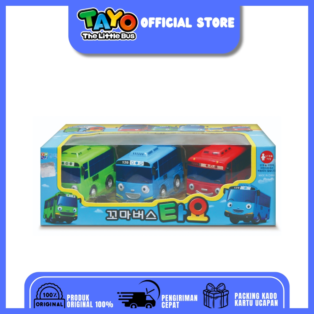 Jual Tayo The Little Bus 217005 Tayo Win Up Cars Set 3Pc Mainan Tayo Original | Shopee Indonesia