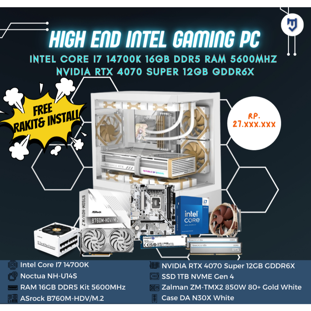 Jual High END Intel Gaming PC Intel Core I7 14700K with RTX 4070 Super ...