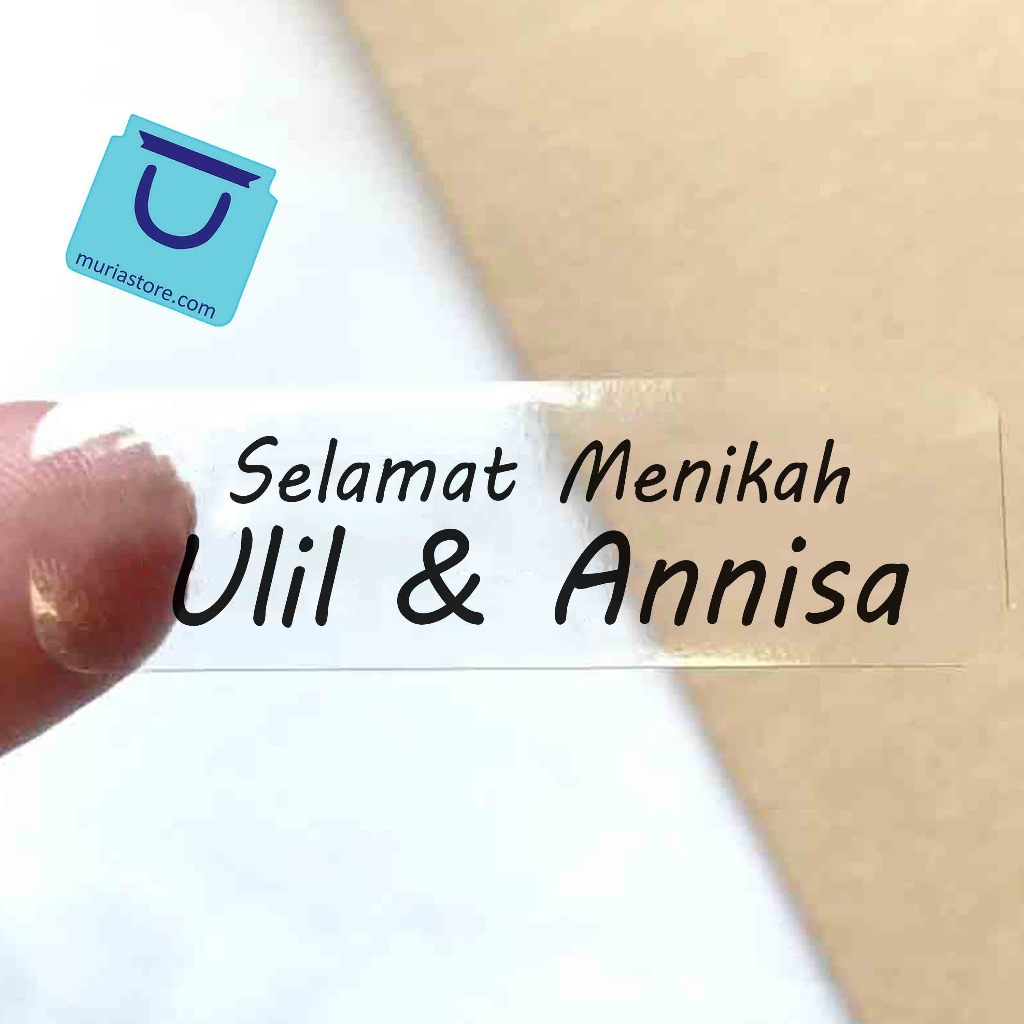 Jual Stiker Nama Transparan Souvenir Wedding Ultah Gratis Custom Nama ...