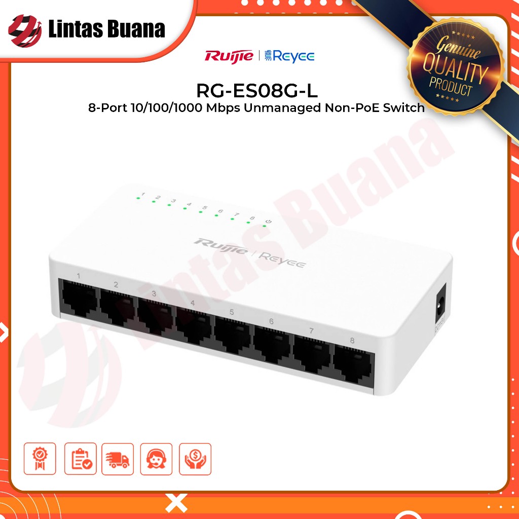 Jual RUIJIE REEYEE RG-ES08G-L 8 Port Switch Hub Gigabit Unmanaged ...