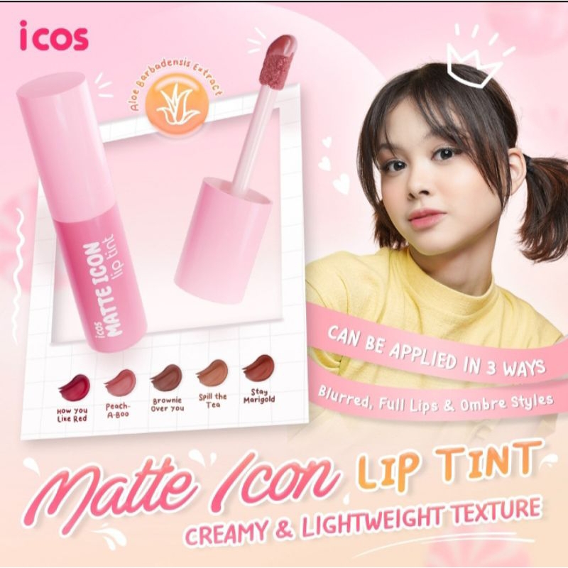 Jual Icos Matte Icon Lip Tint (01 How you like red) | Shopee Indonesia
