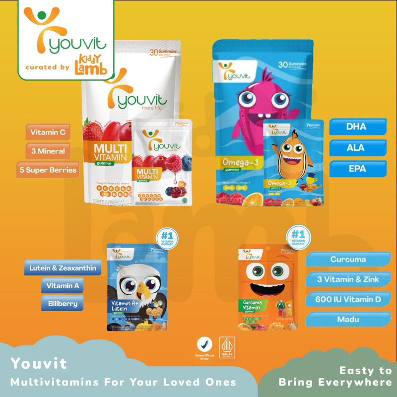 Jual Youvit Vitamin All Series / Multivitamin Curcuma Lutein Omega ...