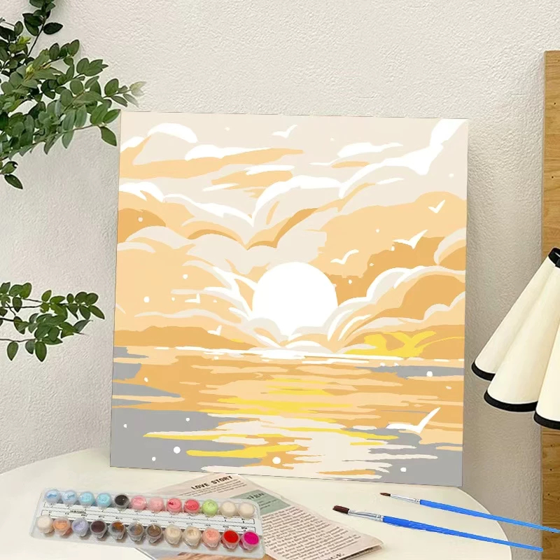 Jual Set Lukis dengan Nomor Painting Kit Paint by number 20 x 20cm ...