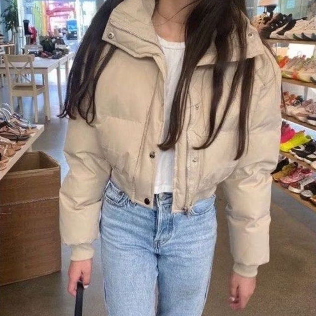 Jual Jaket Puffer Wanita - Jaket Winter Crop | Shopee Indonesia