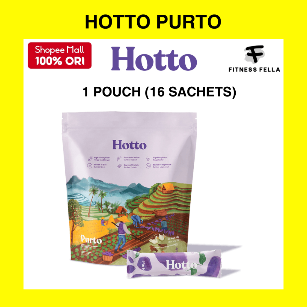 Jual Hotto Purto 1 Pouch isi 16 Sachets Multigrain With Purple Potato Meal Replacement | Shopee ...