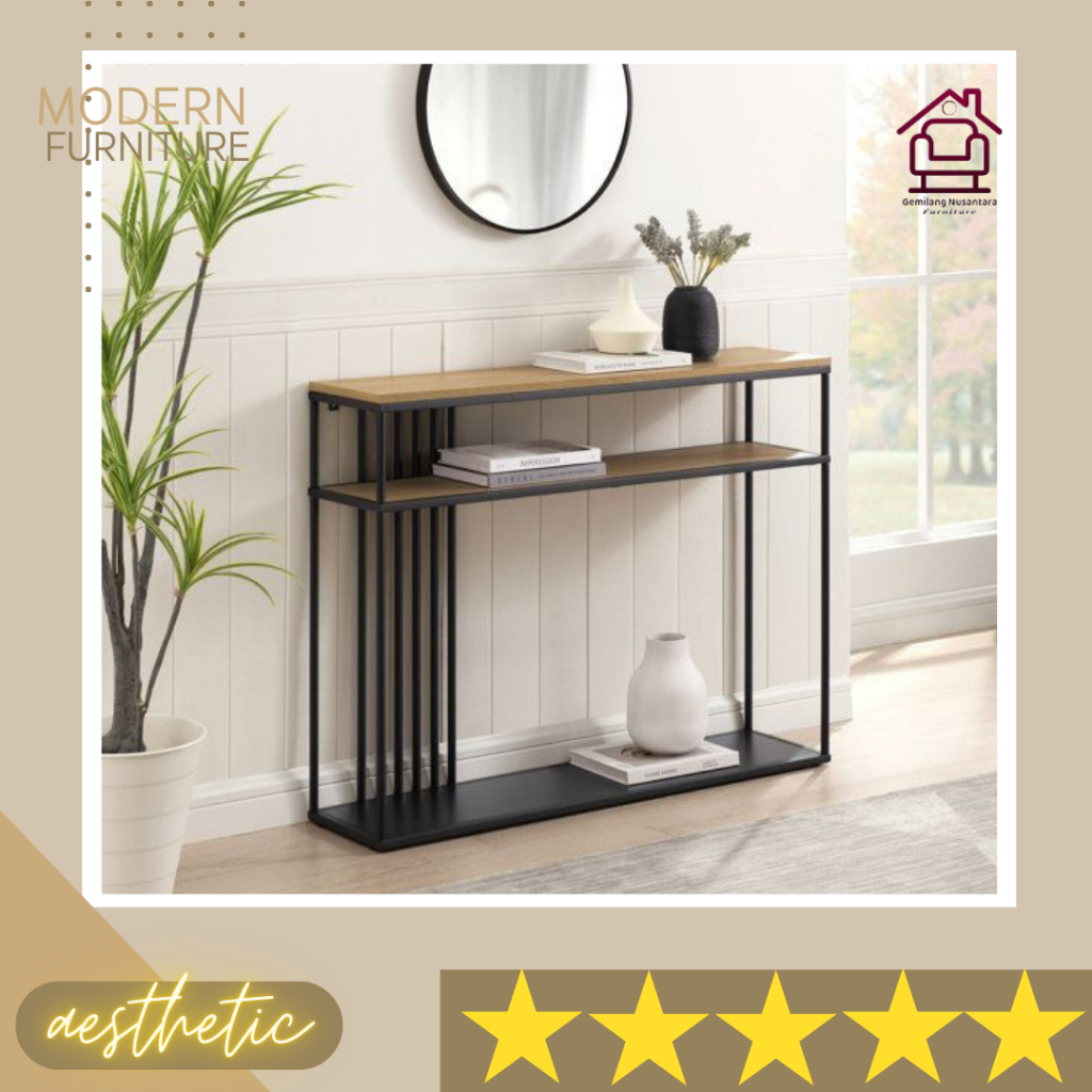 Jual Meja Console Minimalis Ruang Tamu Estetik Industrial Elegan ...