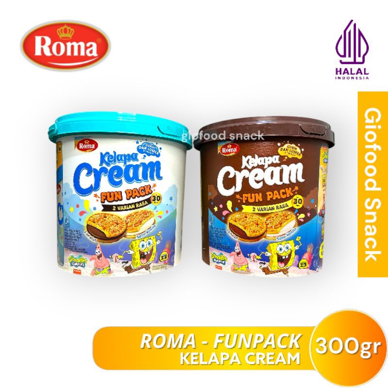 Jual ROMA Kelapa Cream FUN PACK SPONGEBOB Biskuit Cokelat Susu Vanila ...