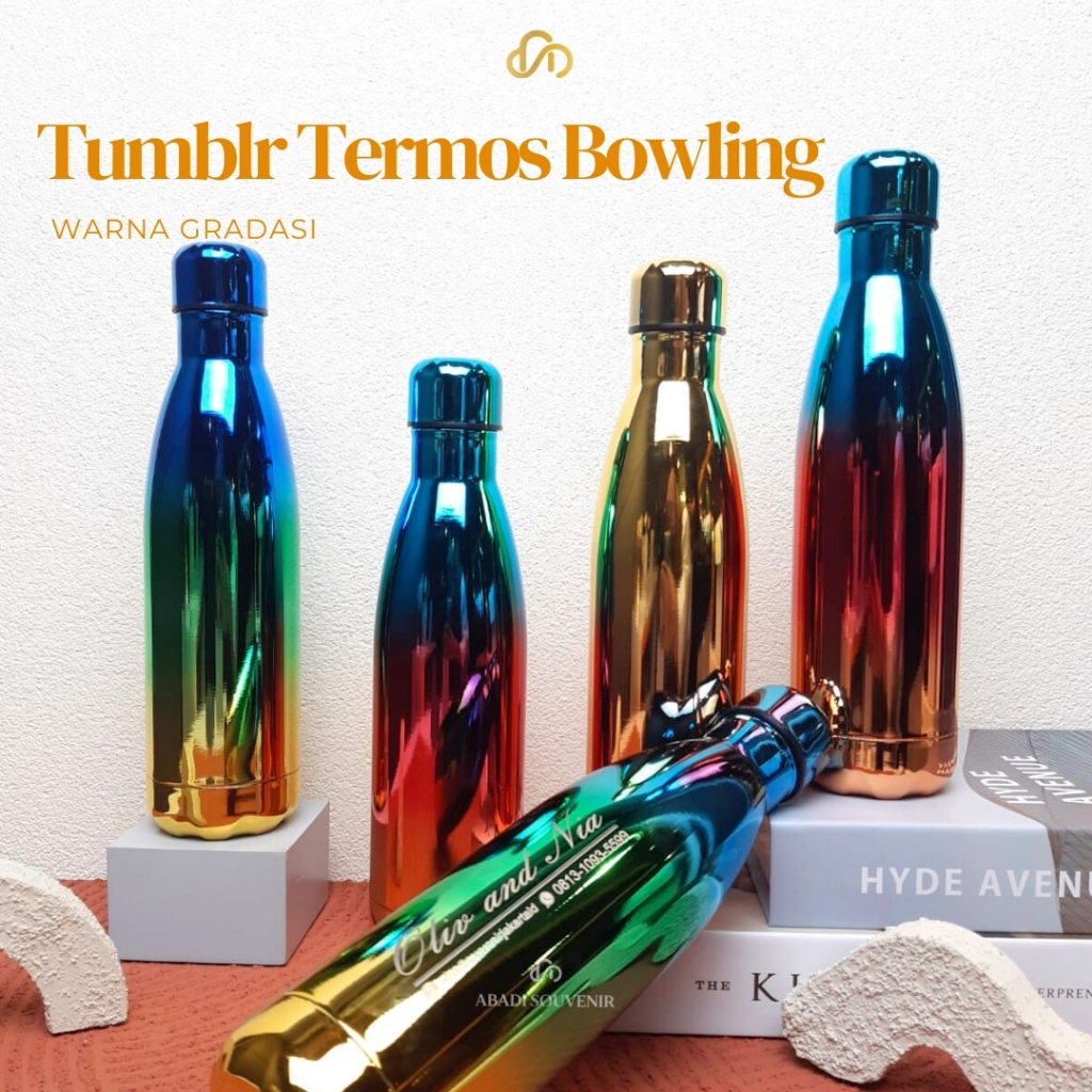 Jual Tumblr Thermos Bowling Warna Gradasi Botol Stainless Steel Panas ...