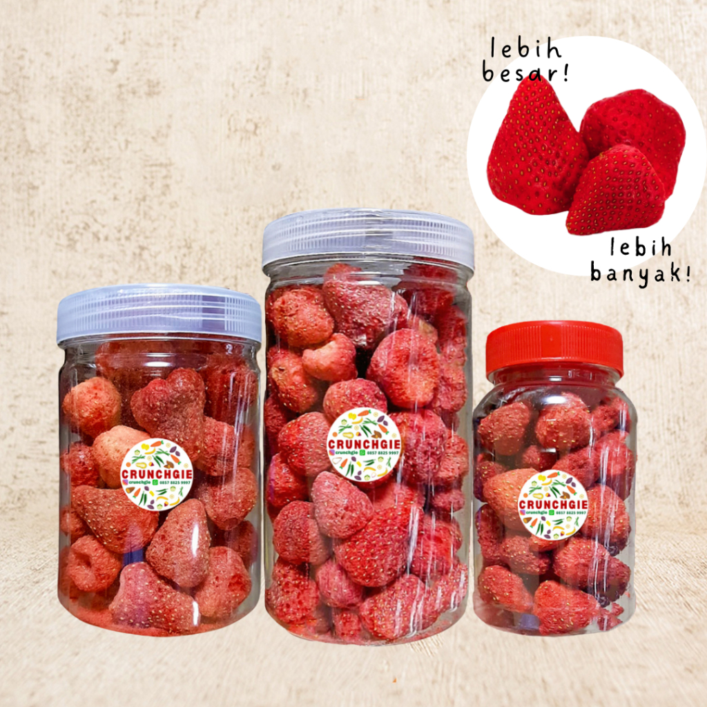 Jual Cemilan Strawberry Jumbo Freeze Dried | Keripik Strawberry Korea Renyah | Snack Strawberry ...