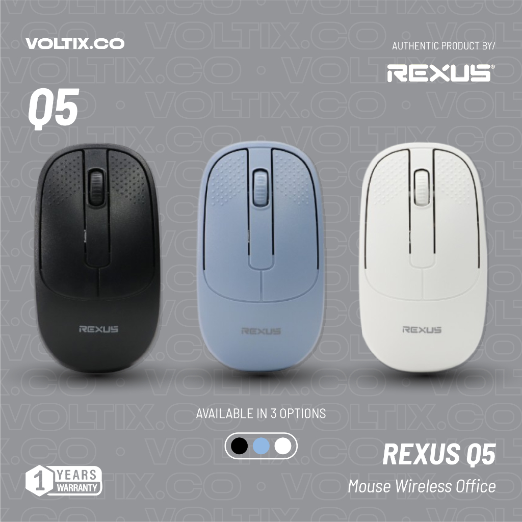 Jual Rexus Q5 / Q-5 Mouse Office Wireless 2,4Ghz Garansi Resmi | Shopee ...