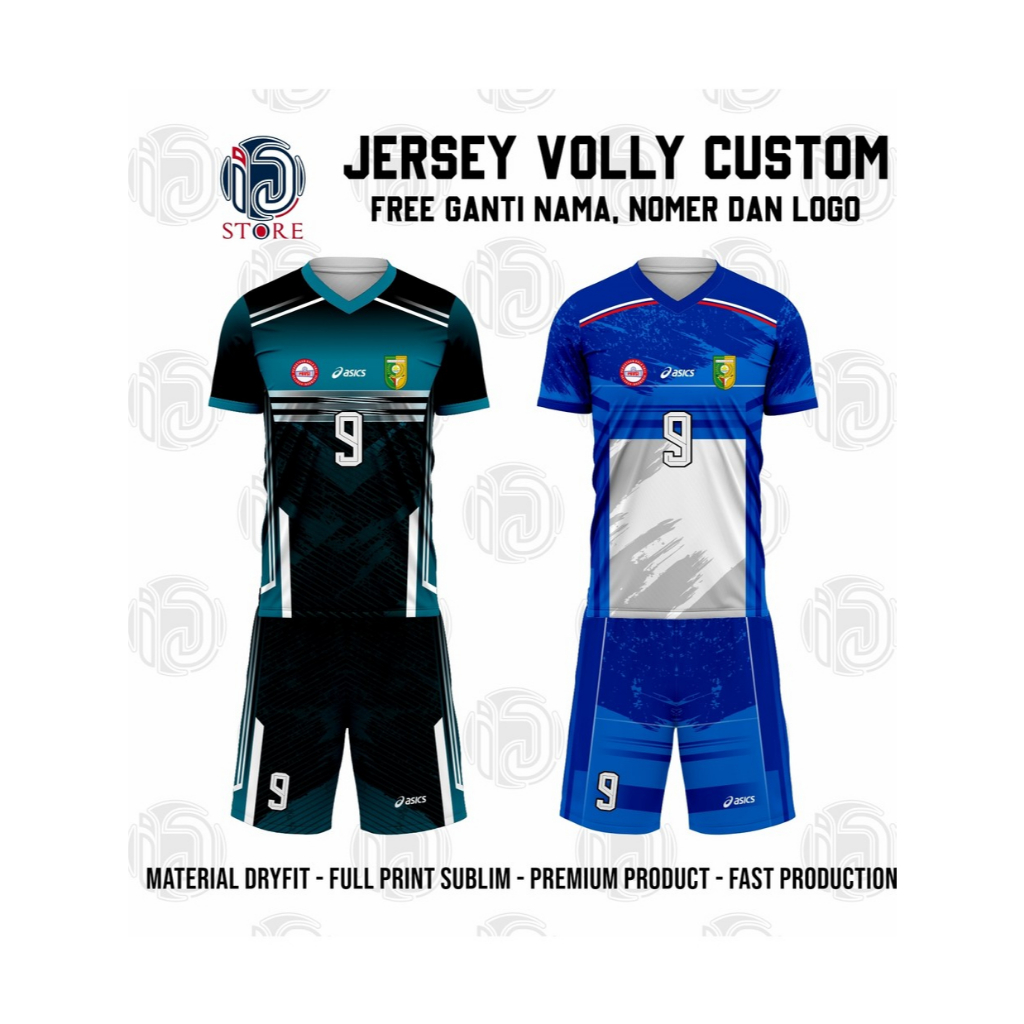 Jual Jersey Volly Custom Asics PREMIUM FREE GANTI NAMA, NOMOR DAN LOGO ...