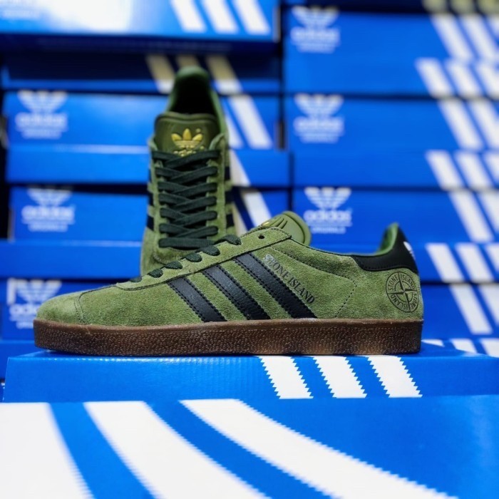 Jual sepatu Adds x Stone Island ARMY GREEN OG - casual sneakers pria ...