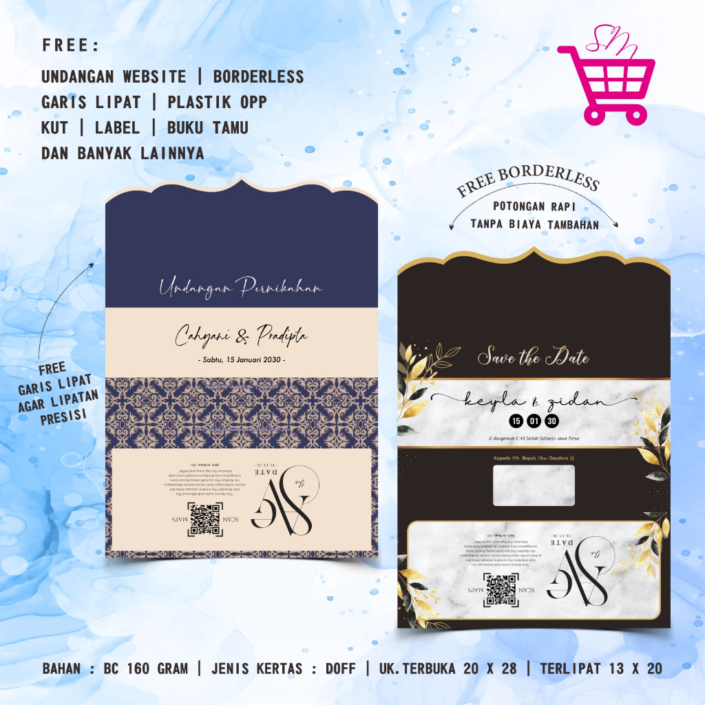 Jual Undangan Pernikahan Lipat Tiga | Undangan Model Amplop | Undangan ...