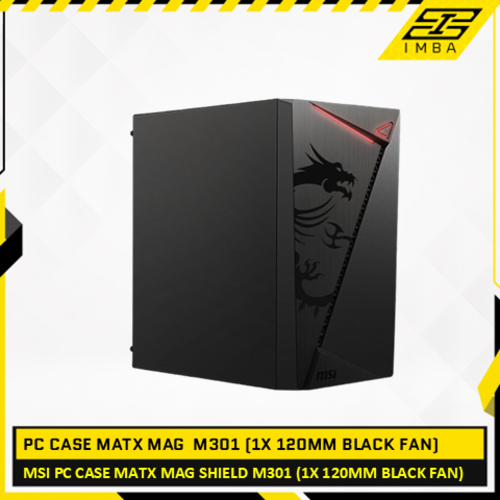 Jual MSI PC CASE MATX MAG SHIELD M301 (1X 120MM BLACK FAN) BLACK ...