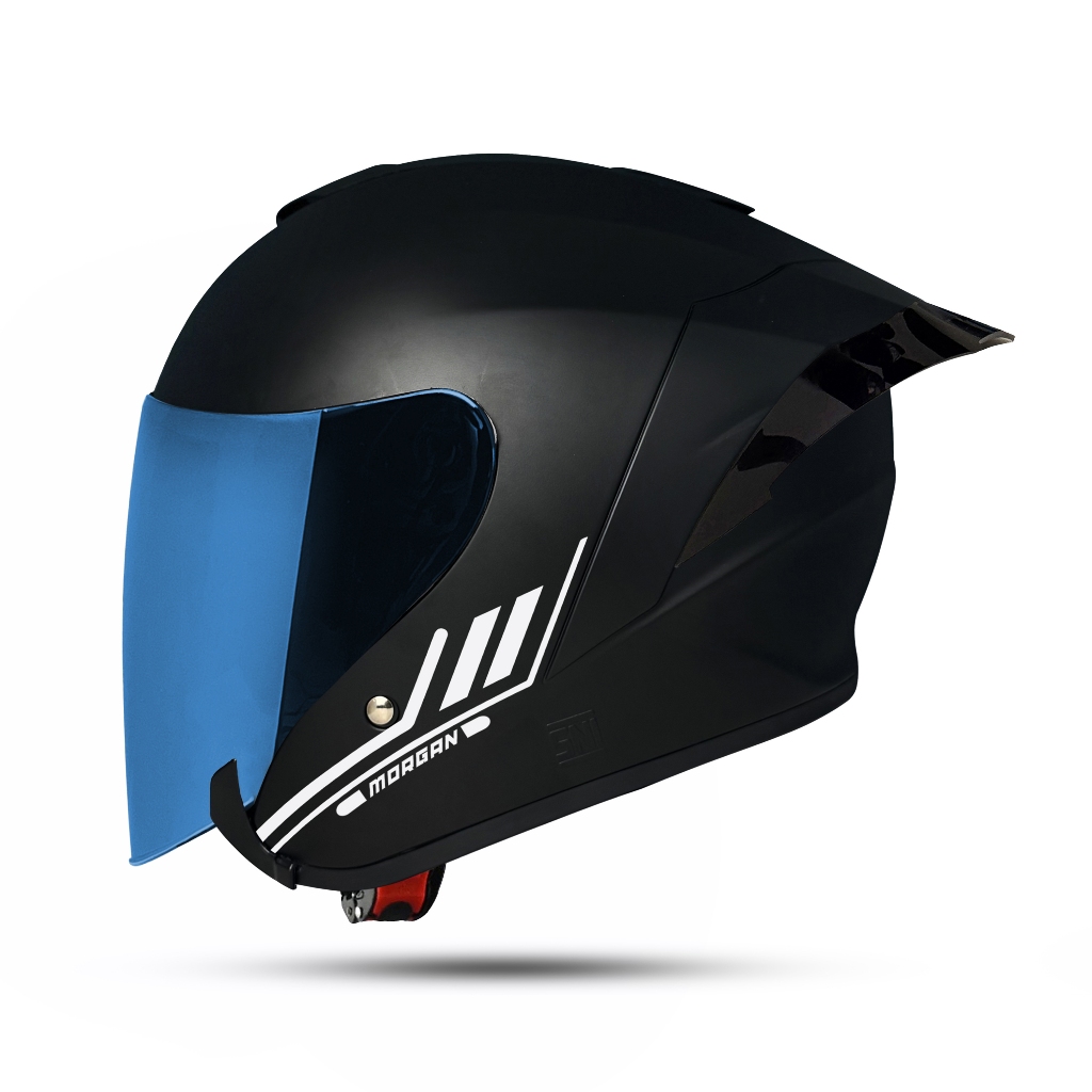Jual Helm Half Face Mjm Morgan Hitam Doff Paket Ganteng Spoiler Kaca ...