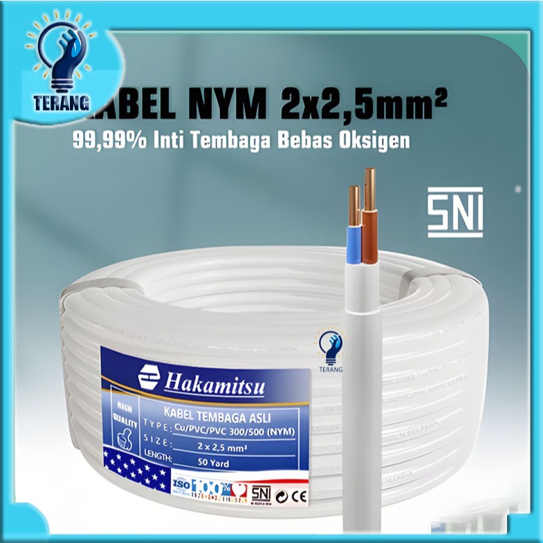 Jual KABEL NYM 2 x 2,5MM 50 YARD FULL / KABEL LISTRIK TEMBAGA MURNI PVC ...