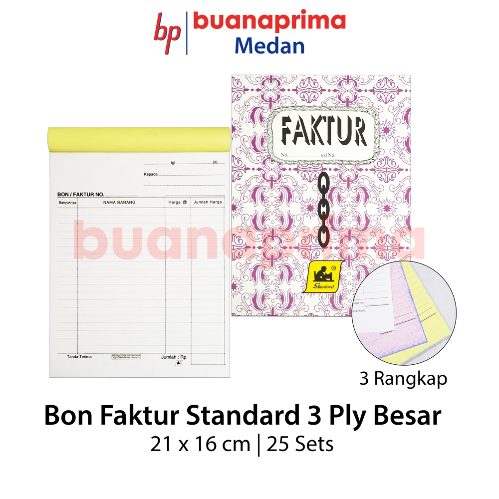 Jual Bon Faktur 3 PLY BESAR STANDARD Per Pcs Tegak Standard Buku Nota ...
