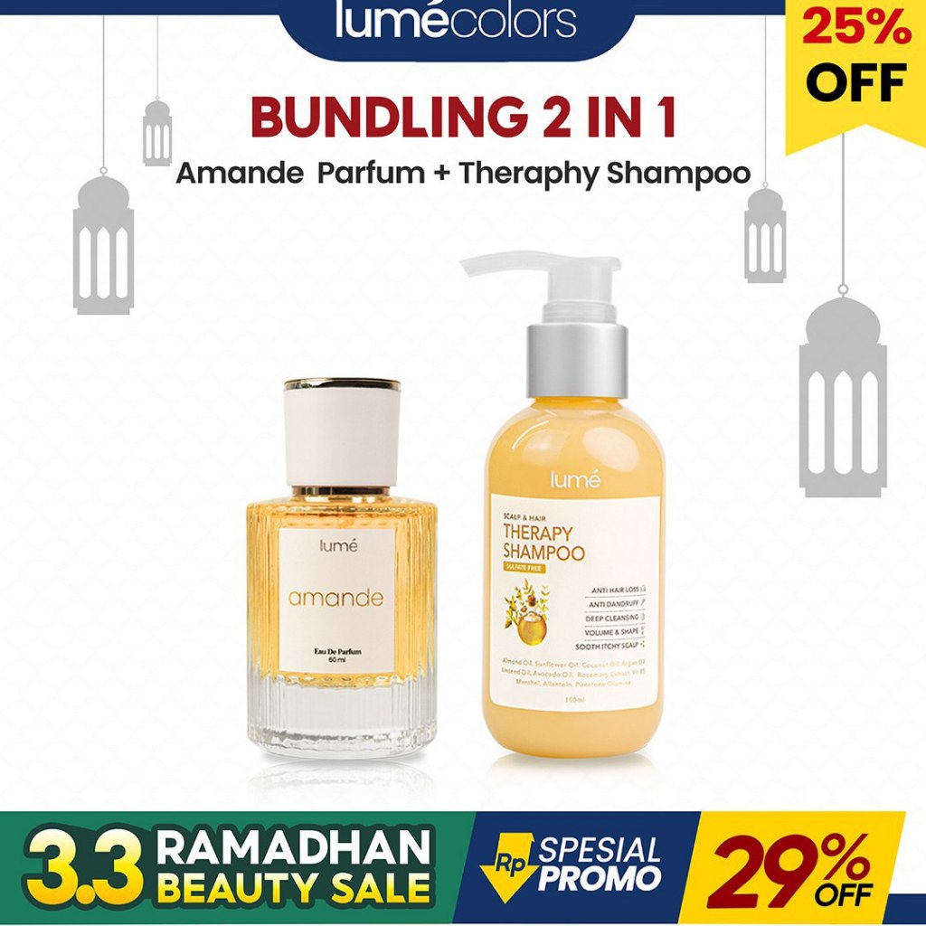 Jual LUME BUNDLING 2IN1 AMANDE + THERAPY SHAMPOO 150ml LUMECOLORS ...